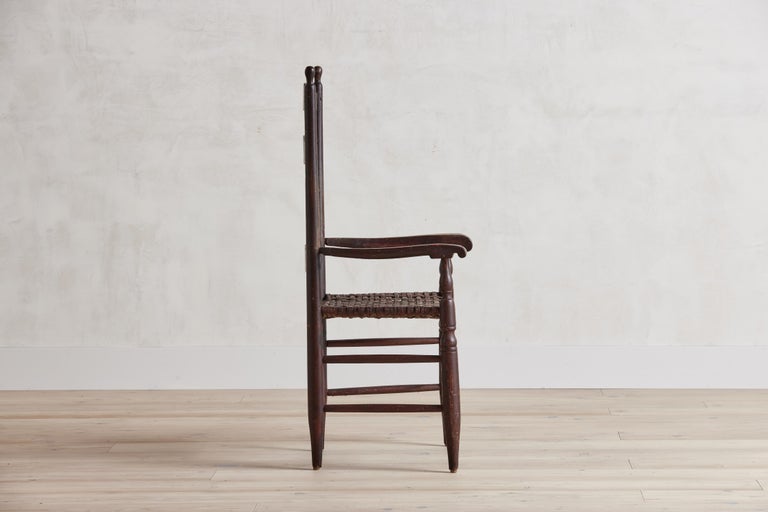 Early American Ladderback Rush Chair For Sale at 1stDibs