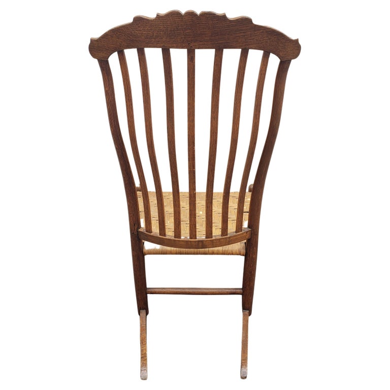 Early American Oak and Split Reed Seat Rocker, Circa 1960s For Sale at ...