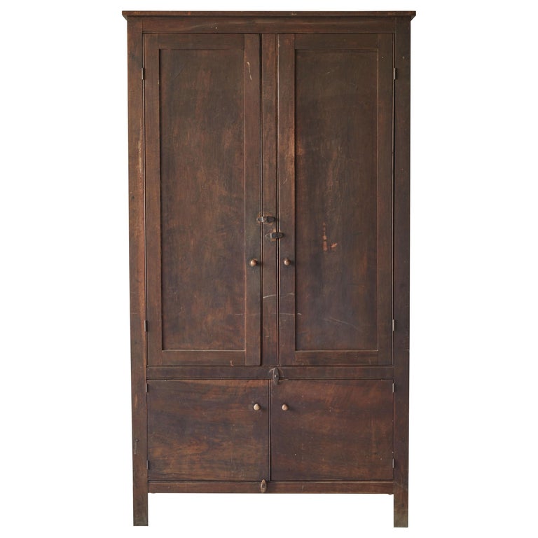 Early American Rustic Wardrobe Cabinet at 1stDibs