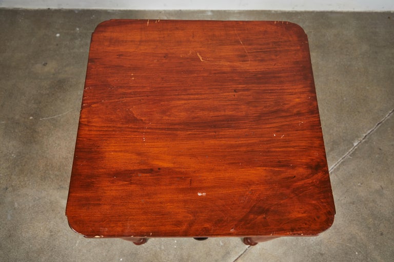 Early American Side Table with Drawer and Turned Legs at 1stDibs