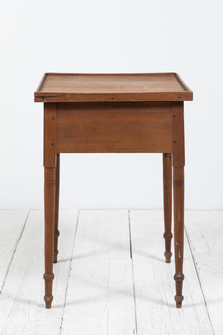 Early American Single Drawer Side Table with Tapered Legs at 1stDibs