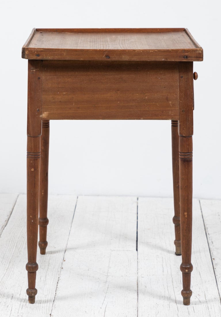 Early American Single Drawer Side Table with Tapered Legs at 1stDibs