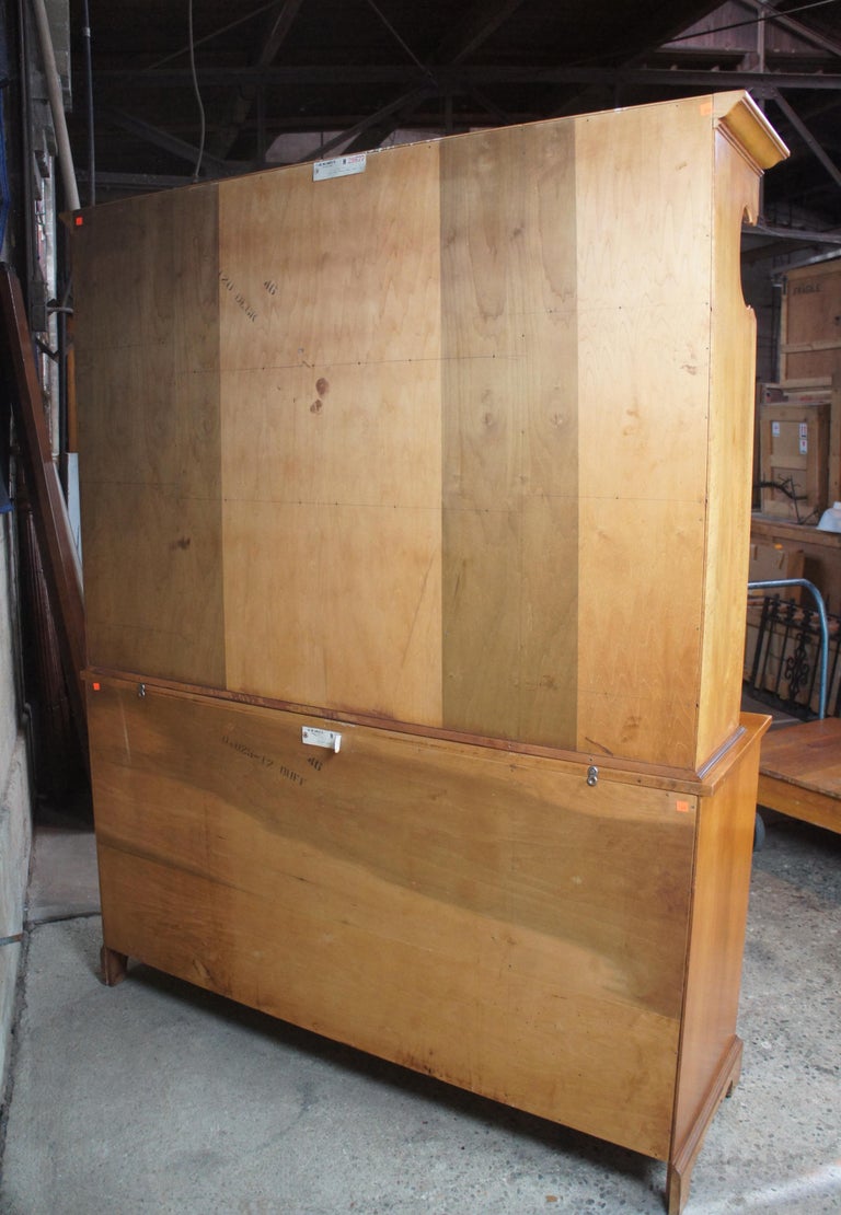 Early American Solid Maple China Hutch Buffet Cabinet Cupboard Vintage ...