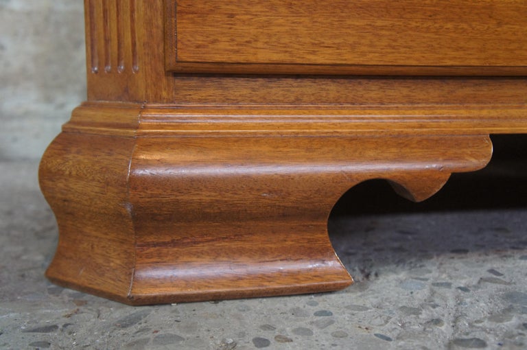 Early American Style Solid Mahogany 11-Drawer Triple Dresser Colonial ...