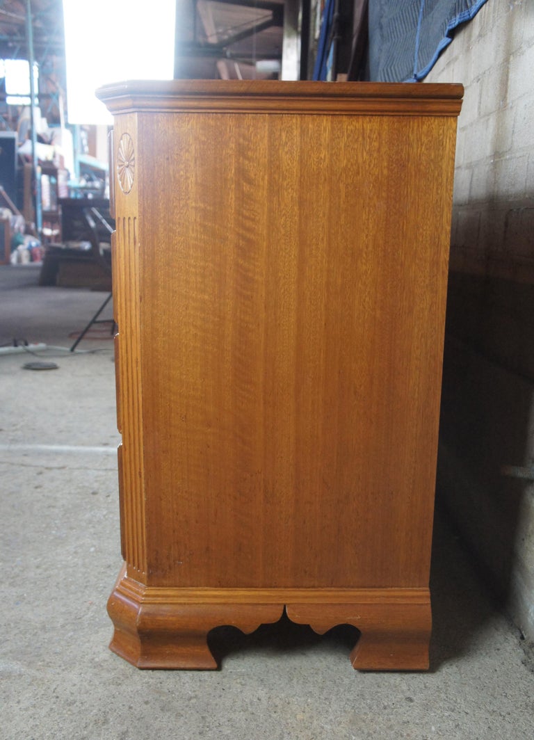 Early American Style Solid Mahogany 11-Drawer Triple Dresser Colonial ...