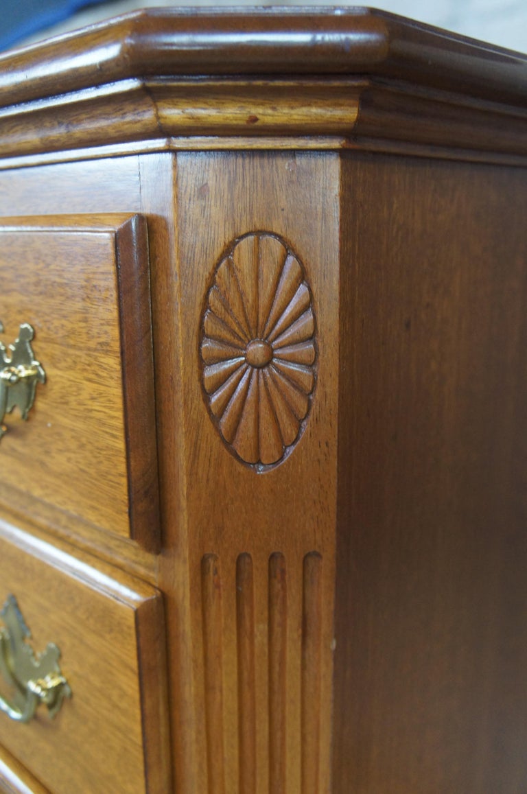 Early American Style Solid Mahogany 11-Drawer Triple Dresser Colonial ...