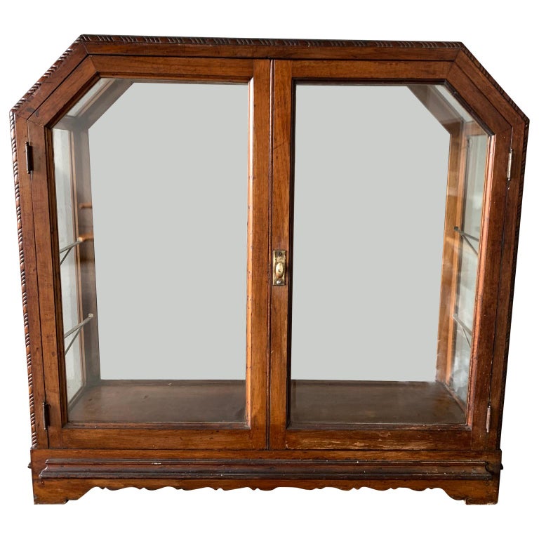 Early American Tabletop Wooden Display Case For Sale at 1stdibs