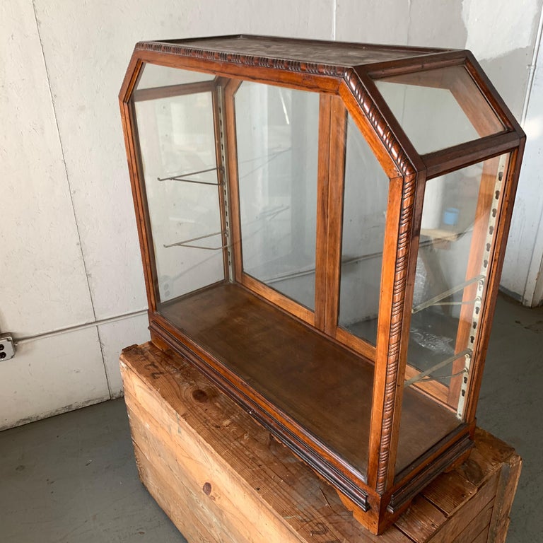 Early American Tabletop Wooden Display Case For Sale at 1stdibs