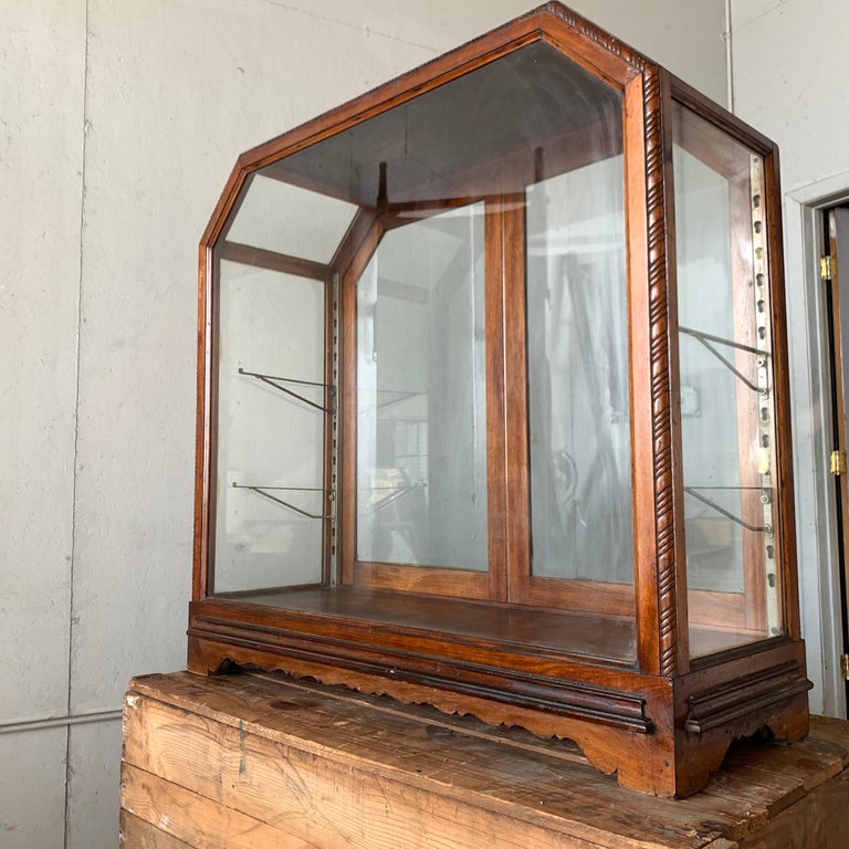 Early American Tabletop Wooden Display Case For Sale at 1stdibs
