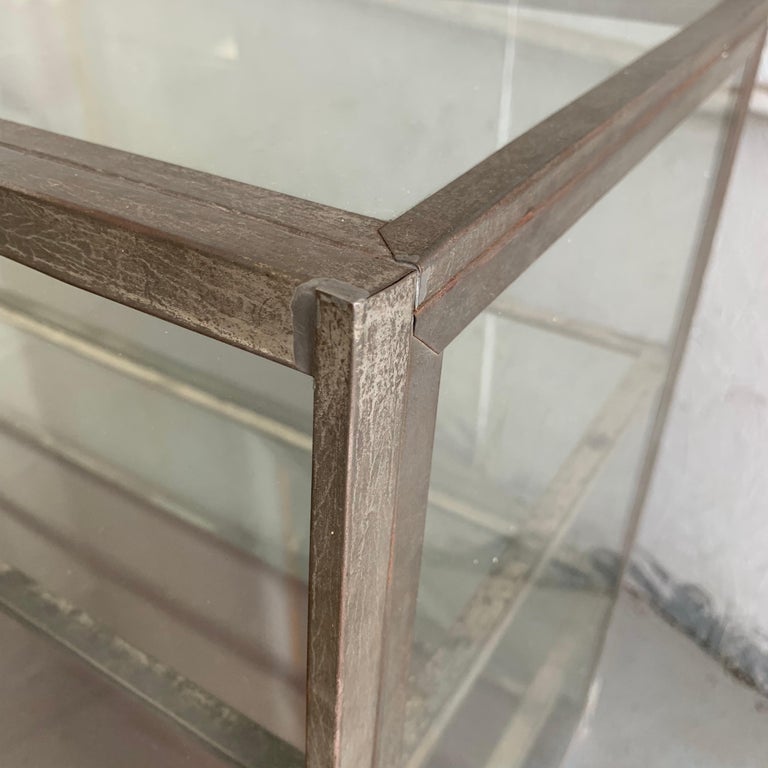 Early American Vintage Two-Tier Sheet Metal Table Top Shop Display Case ...
