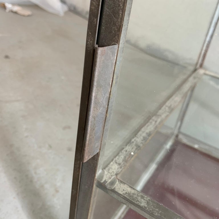 Early American Vintage Two-Tier Sheet Metal Table Top Shop Display Case ...