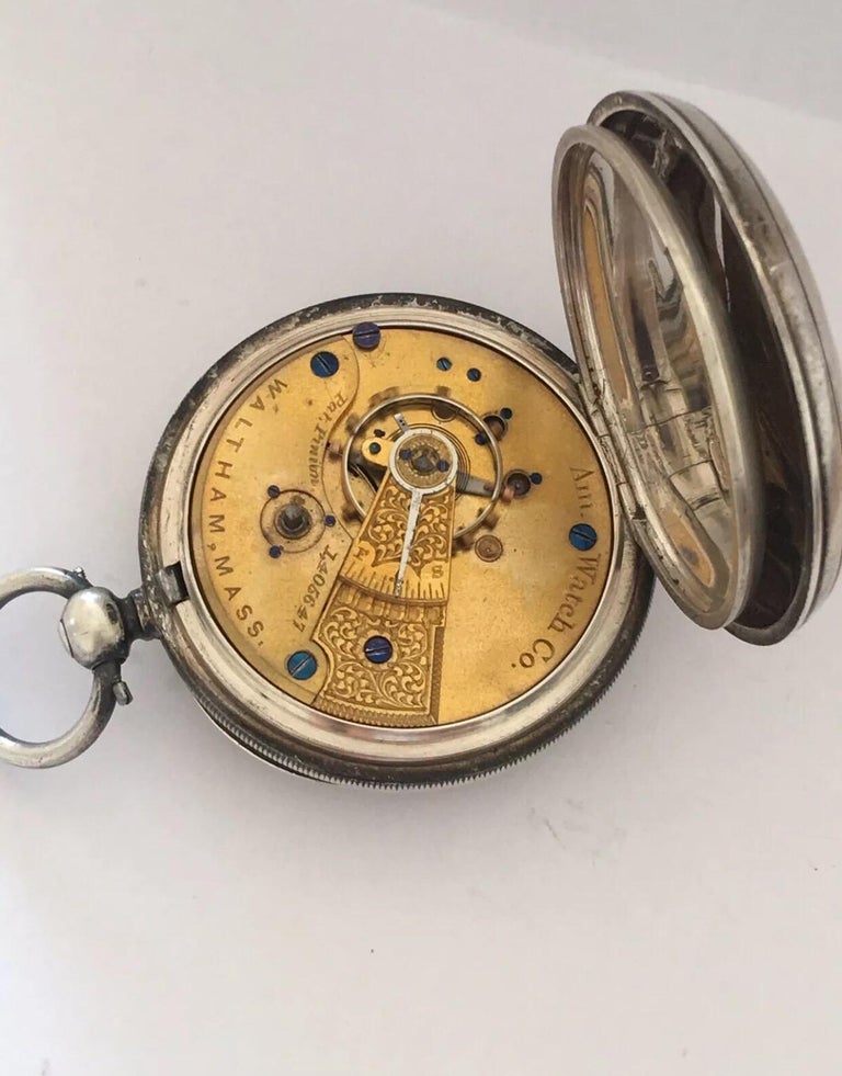 Early American Watch Co. Waltham Mass Silver Pocket Watch at 1stDibs ...