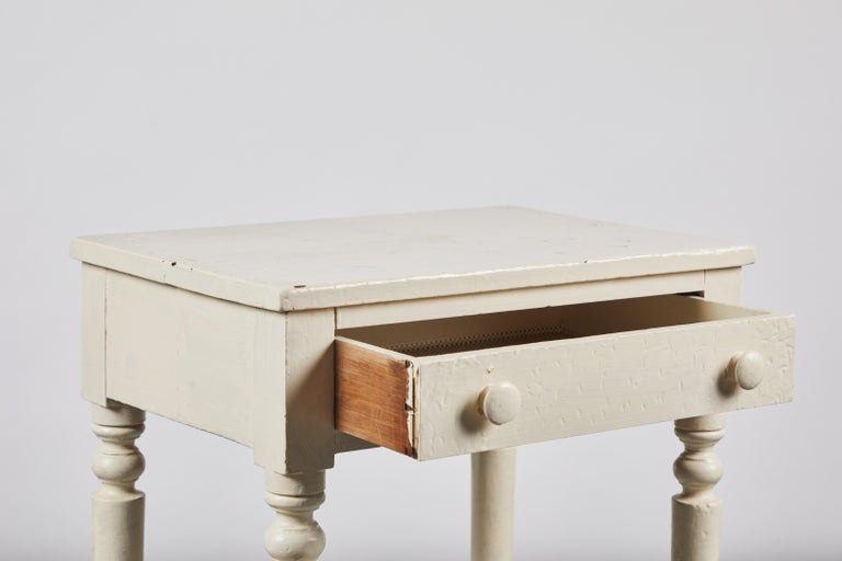 Early American White Painted Side Table at 1stDibs