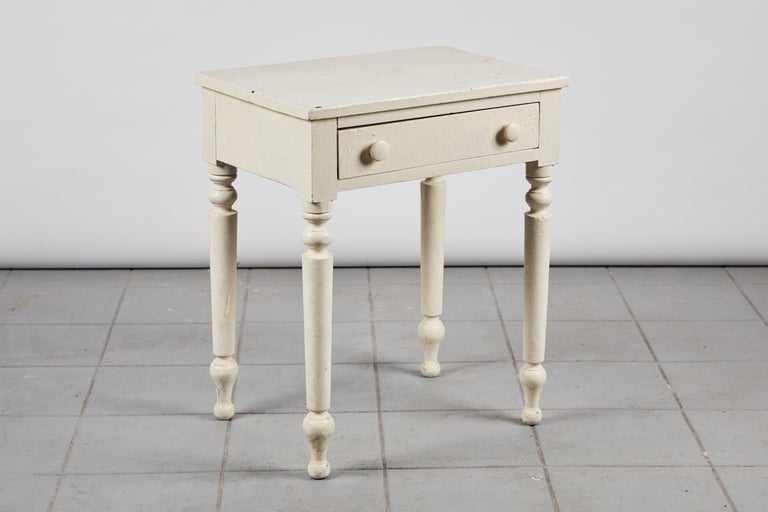 Early American White Painted Side Table at 1stDibs