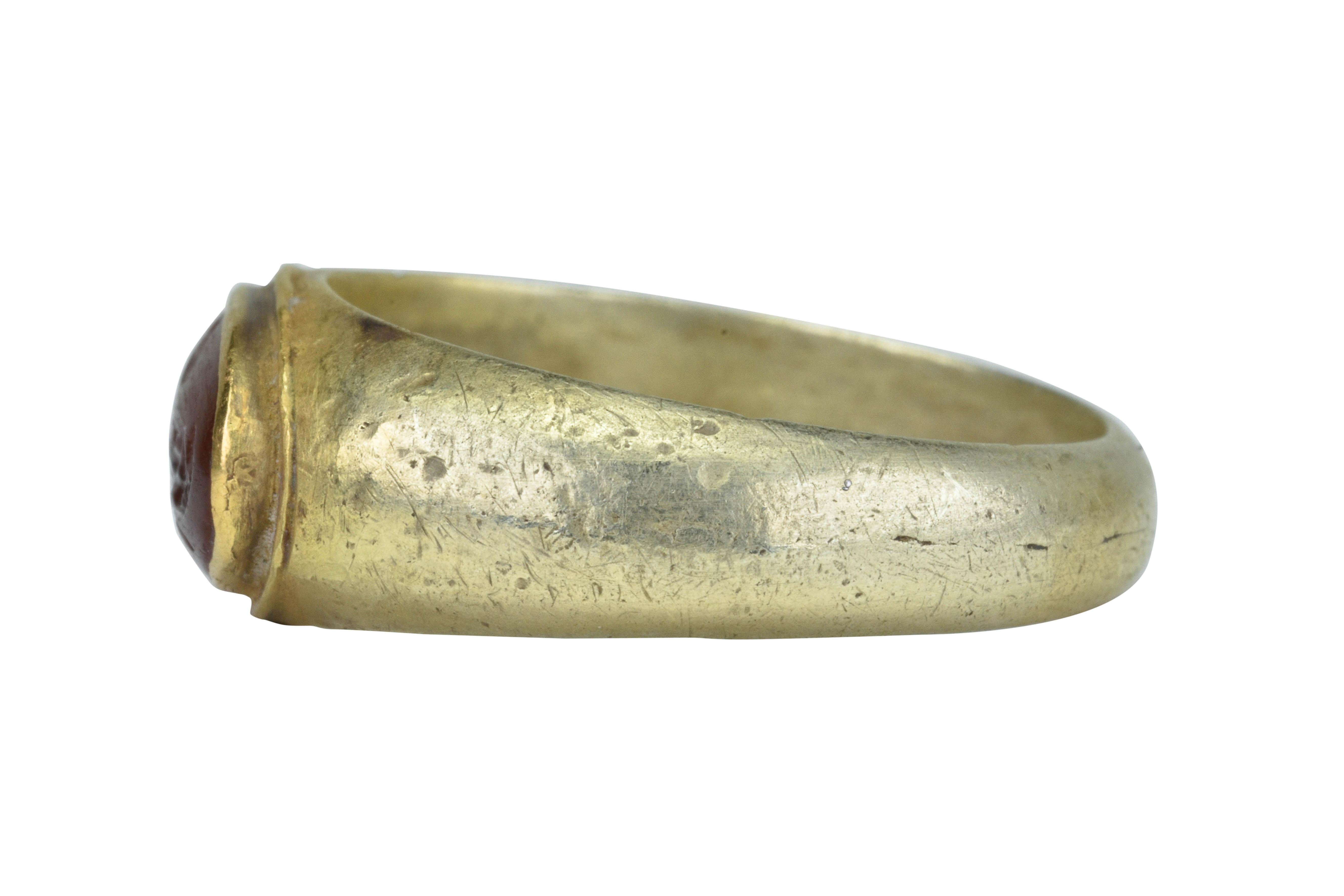 Early Ancient Roman Gold Intaglio Signet Ring Depicting Minerva For ...