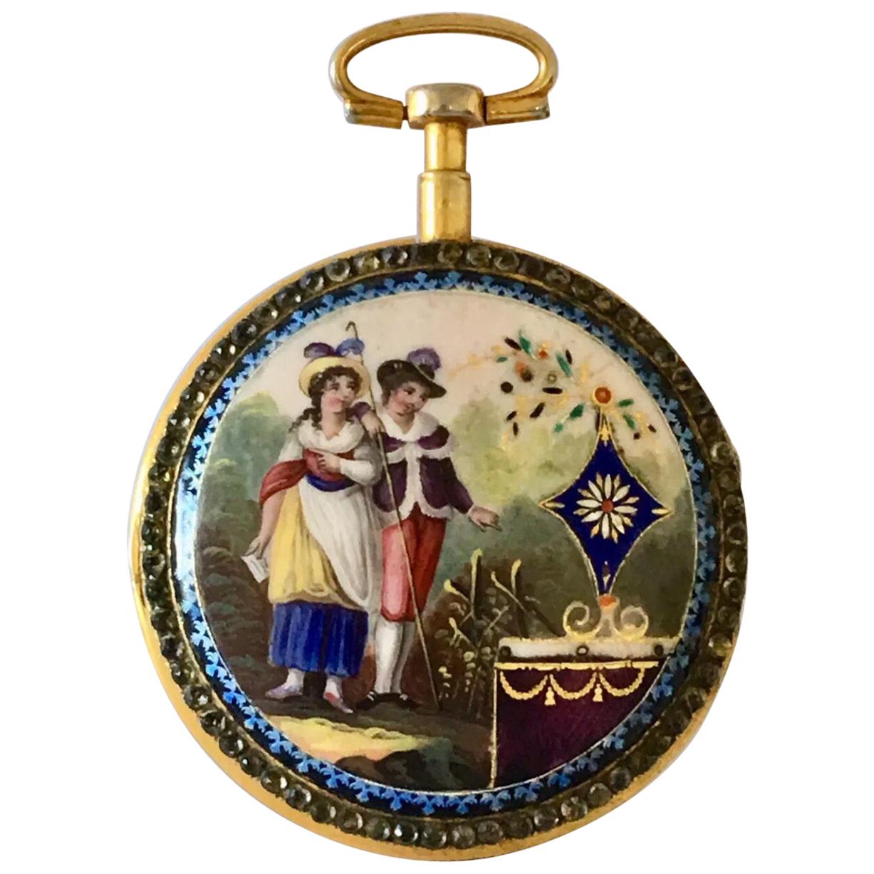 Early Rare Verge Fusee Silver Pair Case Pocket Watch by Thomas Maston ...