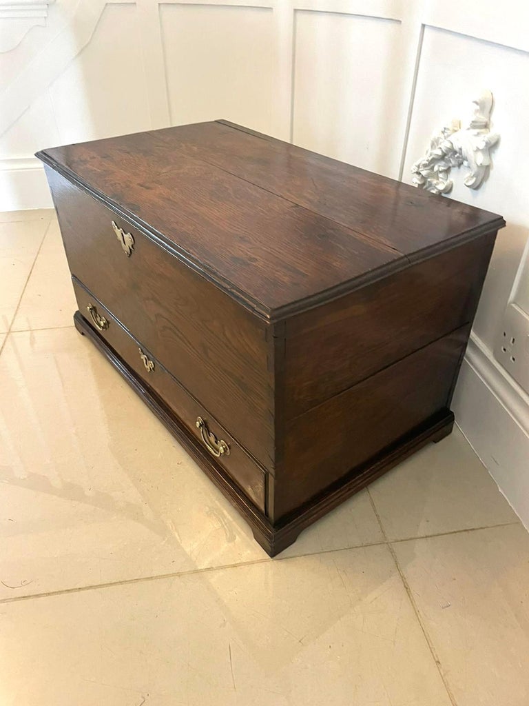 Early Antique 18th Century Small Welsh Oak Coffer For Sale at 1stDibs