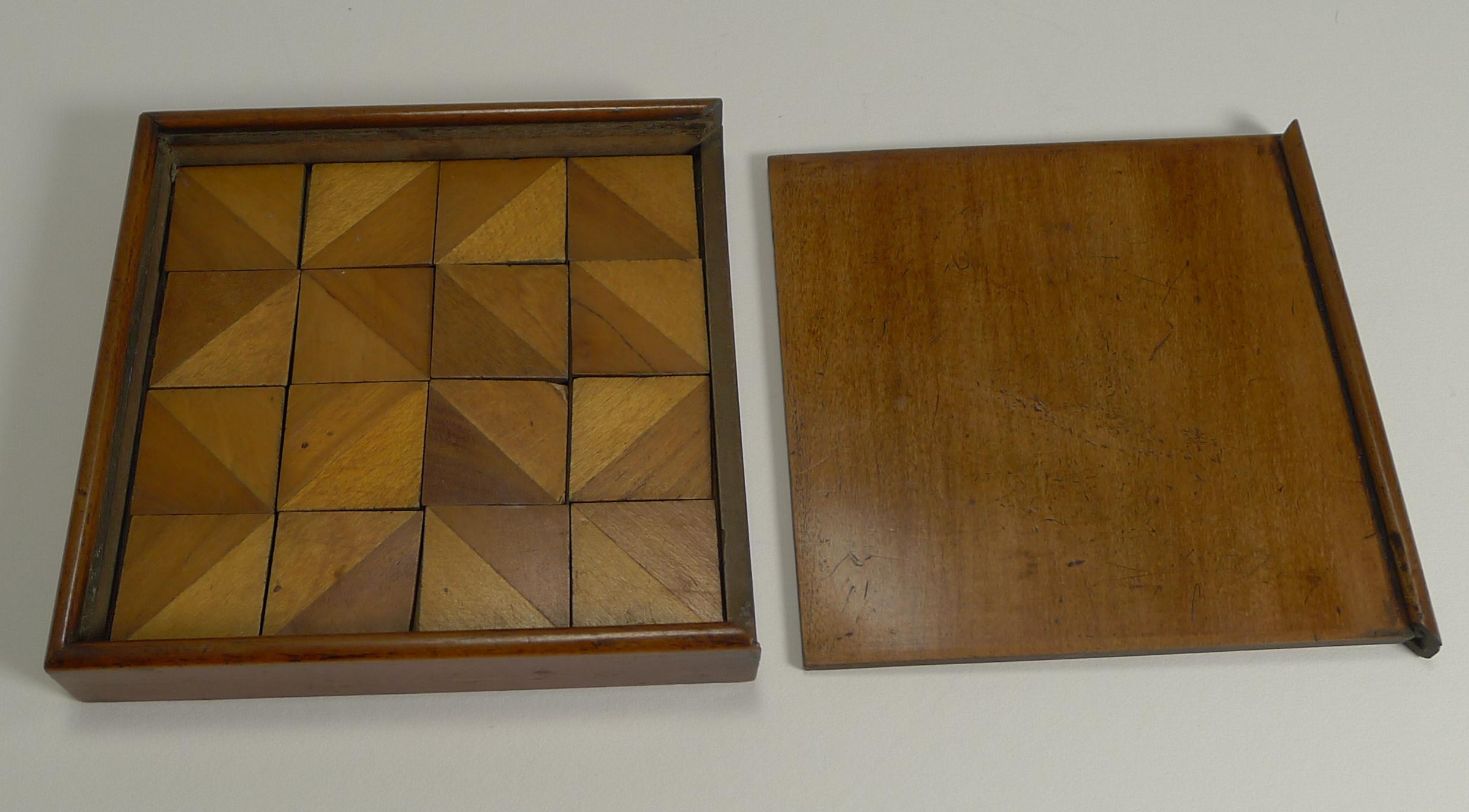 Early Antique English Wooden / Treen Puzzle Box Dated 1837 at 1stDibs