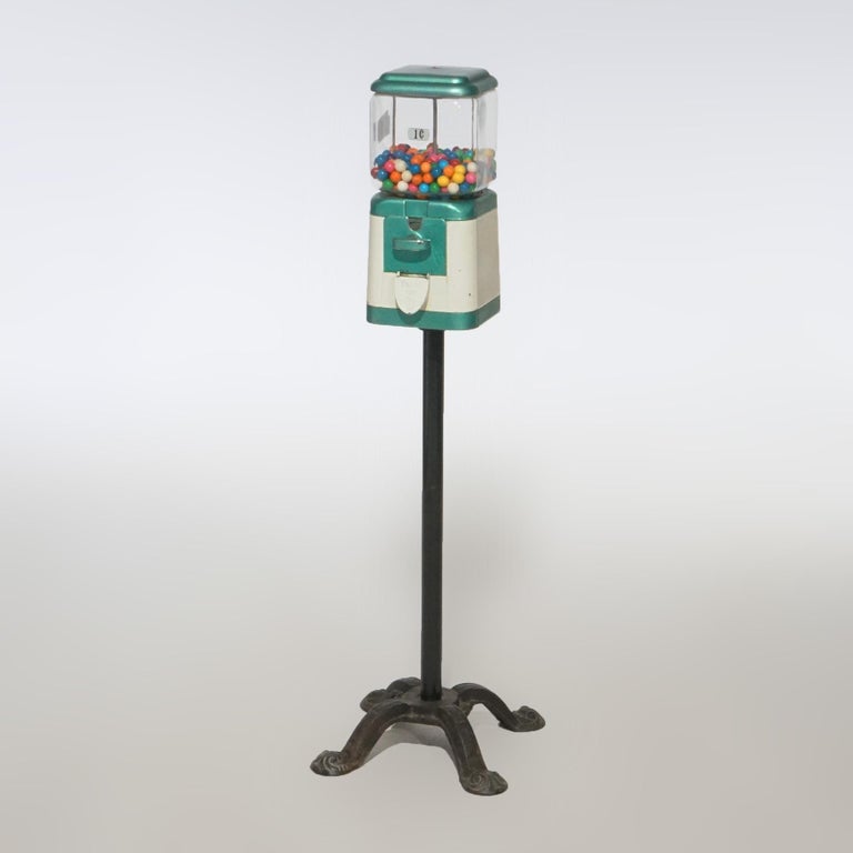 Early Antique Floor Model Gumball Machine with Cast Iron Base Circa ...