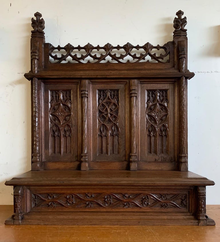 Early Antique Gothic Revival Church Altar / Shelf for Wall Mounting ...