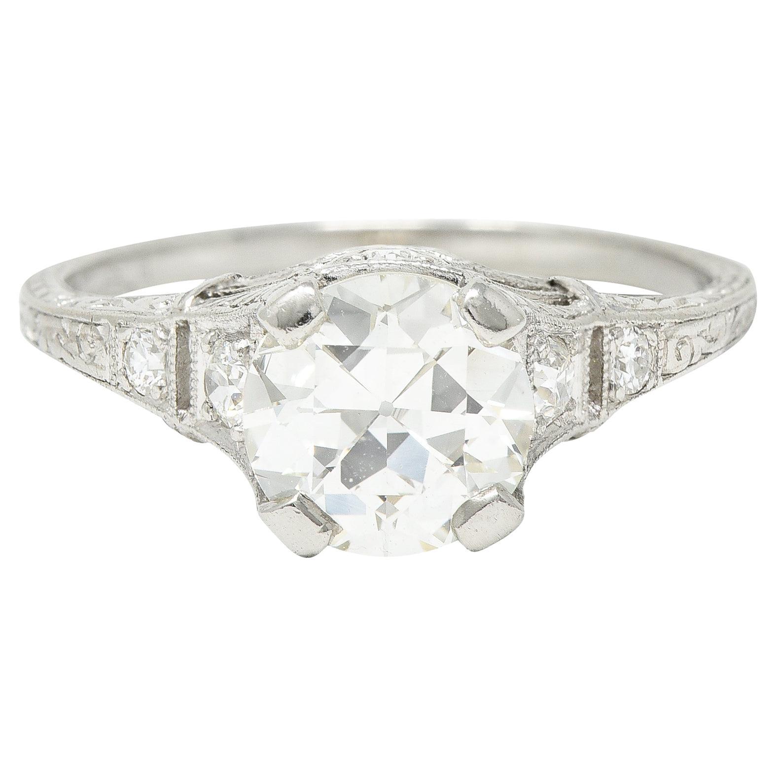 LB Exclusive 1.81 Carat Diamond Platinum Mounting Ring at 1stDibs