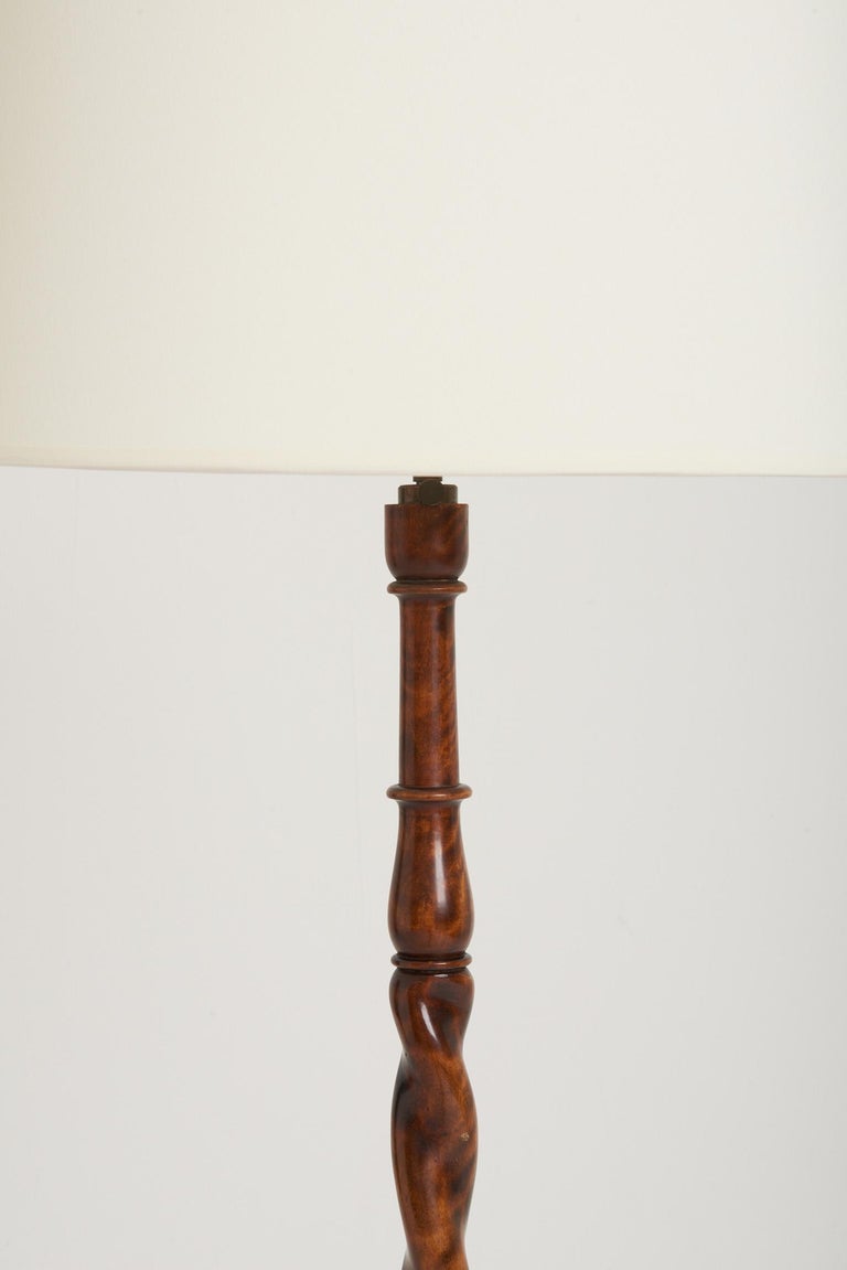 Early Art Deco Birch Floor Lamp For Sale at 1stDibs