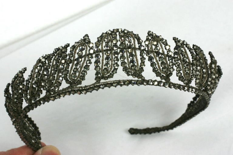 Early Art Deco French Crystal Tiara For Sale at 1stDibs