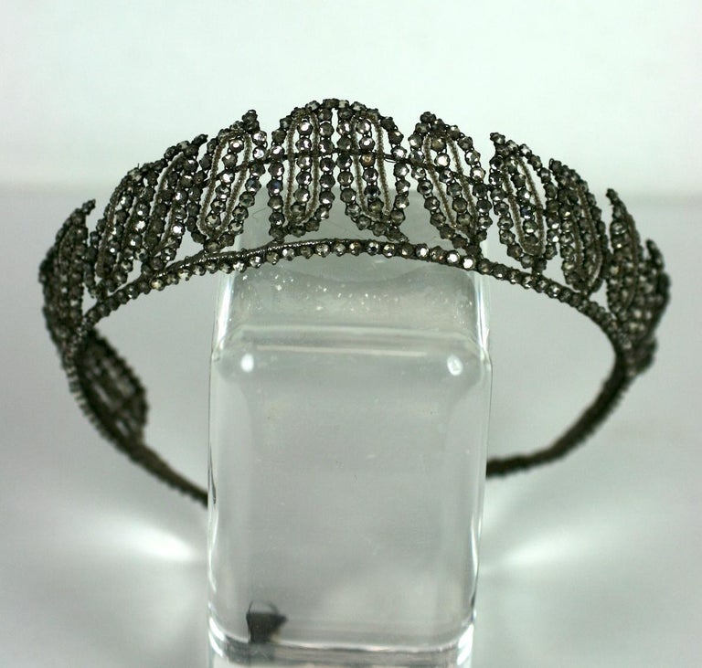Early Art Deco French Crystal Tiara For Sale at 1stDibs