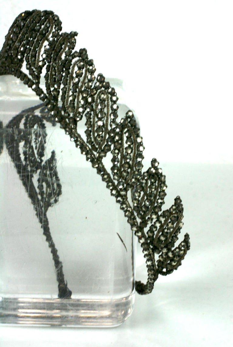 Early Art Deco French Crystal Tiara For Sale at 1stDibs