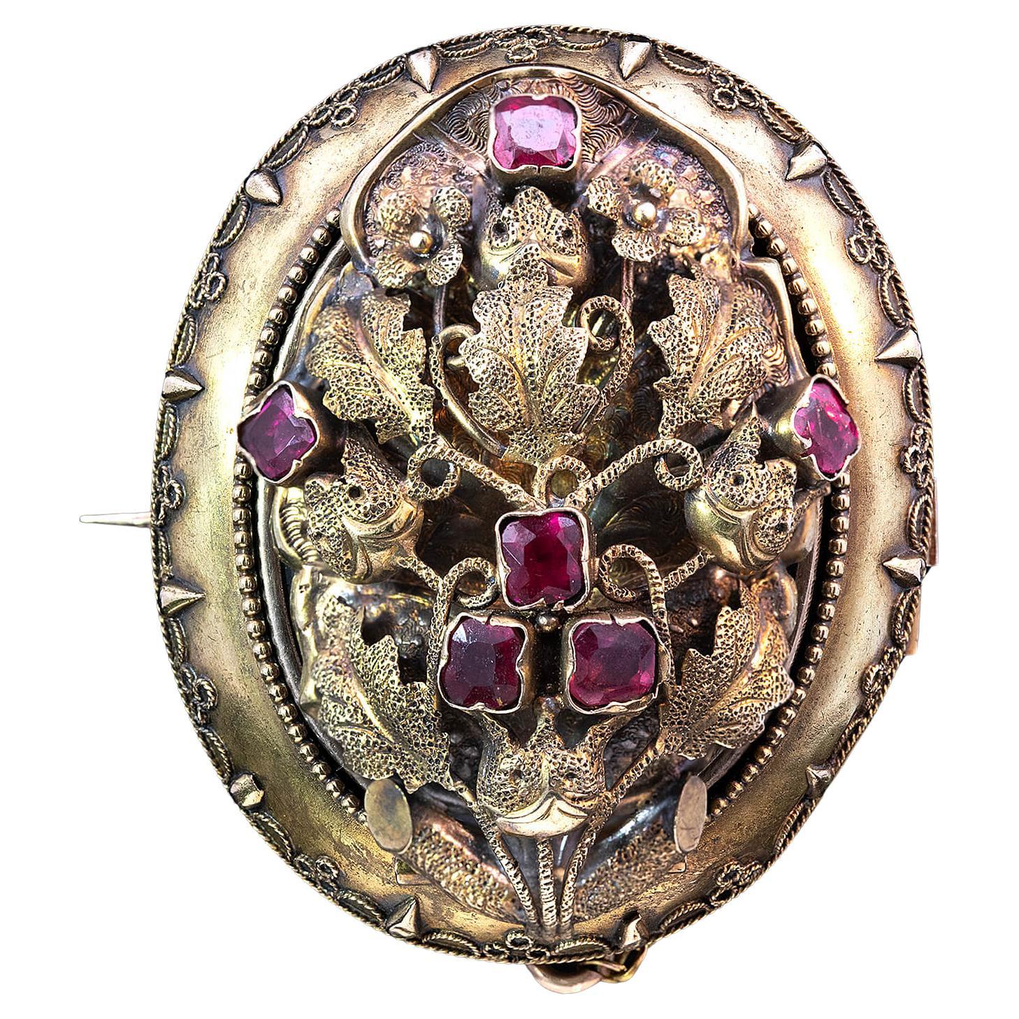 Early Australian Gold Locket Brooch Circa 1870 For Sale at 1stDibs