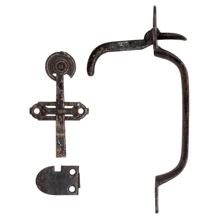Early Black Cast Iron Thumb Latch Door Handle Set Qty Available For ...