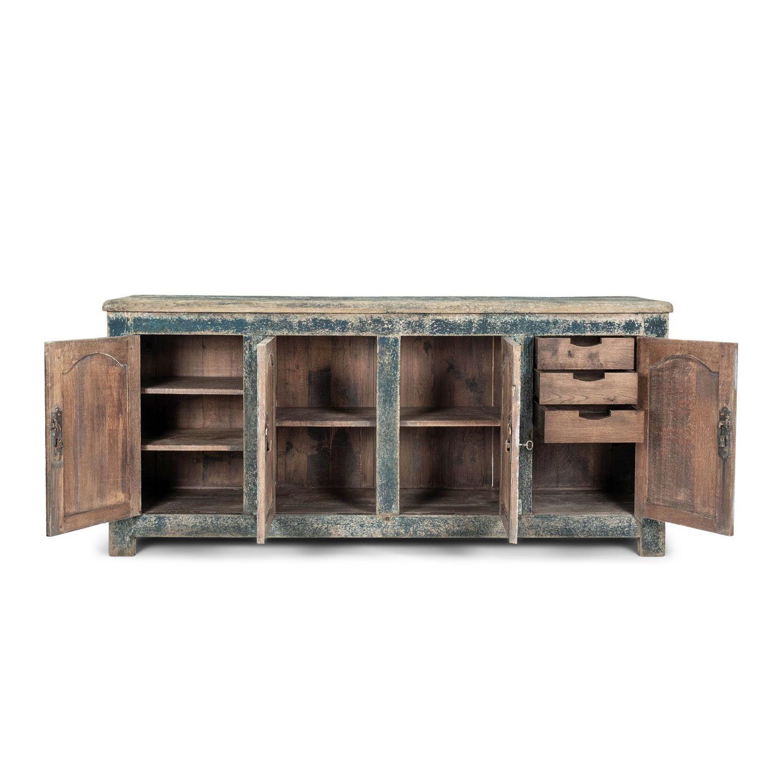 Early Blue-Painted Four-Door French Enfilade at 1stDibs
