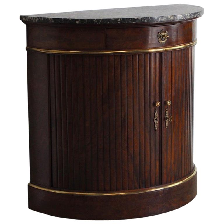 Early 19th Century French Empire Tambour Fronted Demilune Console or ...