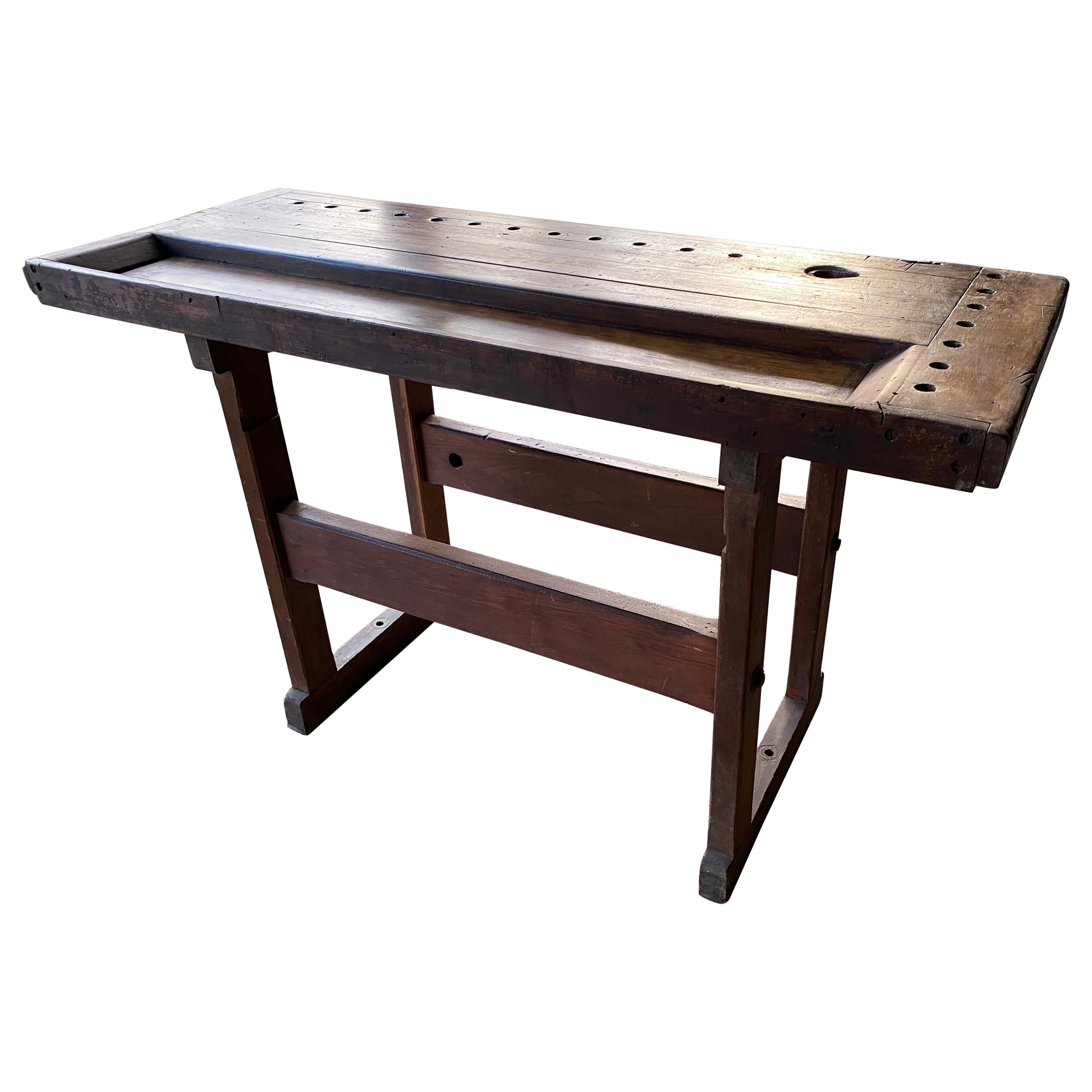 Early Carpenter's Work Bench or Kitchen Work Table at 1stDibs