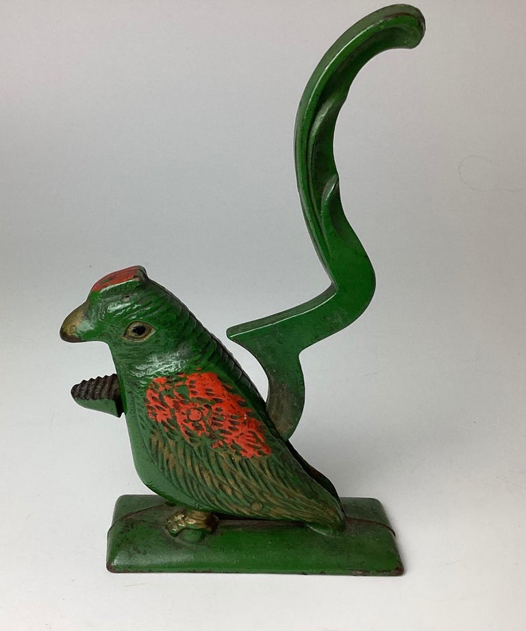 Early Cast Iron Bird Nut Cracker in Original Paint For Sale at 1stDibs