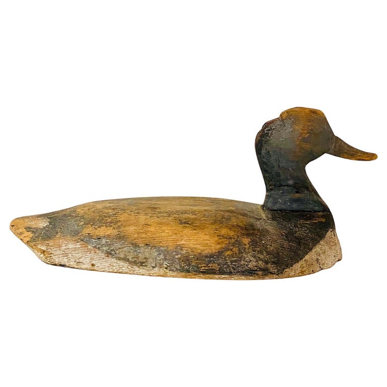 Early Chesapeake Bay Scaup Drake Sink Box Wing Decoy, possibly by Ira ...