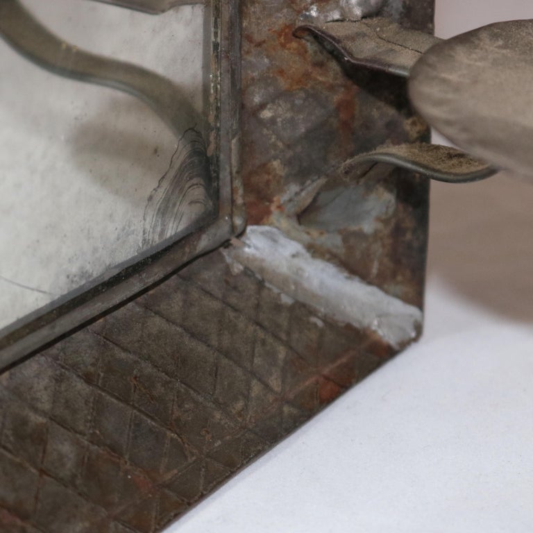 Early Colonial Williamsburg Pressed Tin Mirrored Double Candle Wall ...