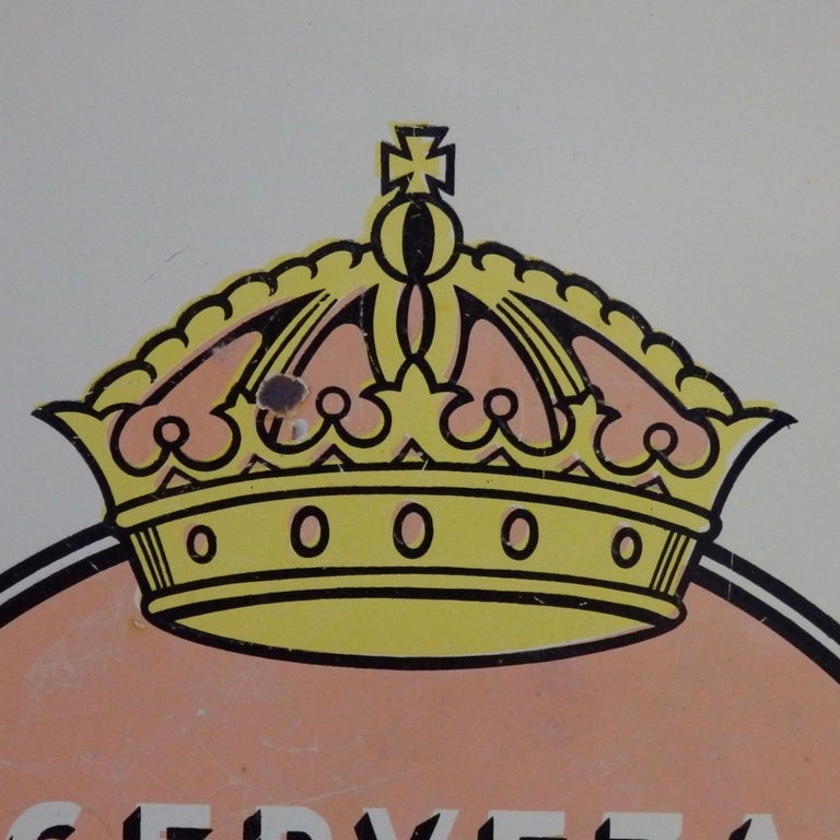 Early Corona Beer Porcelain Advertising Sign For Sale at 1stdibs