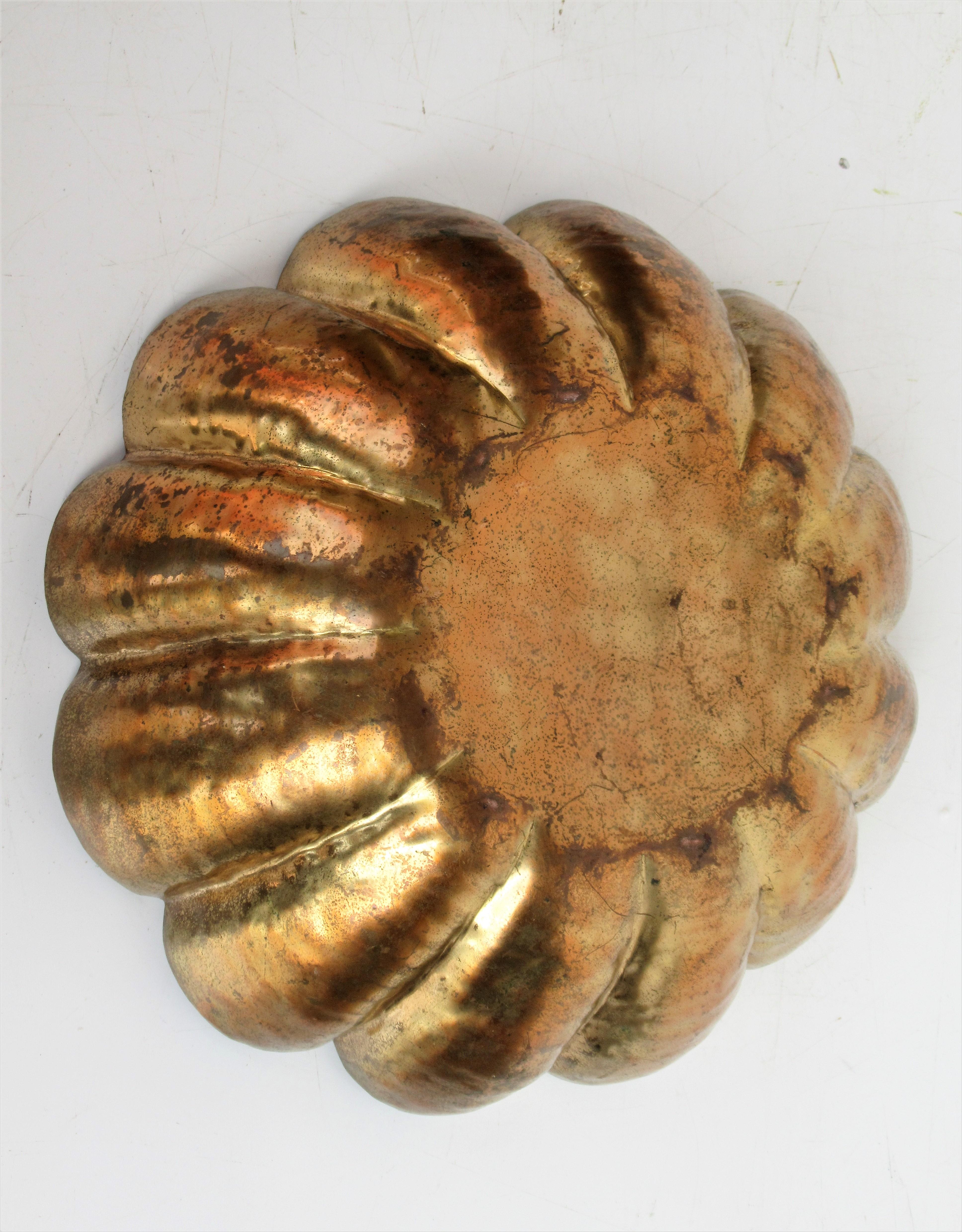 California Craftsman Studio Hammered Copper Large Scallop Form Bowl at ...