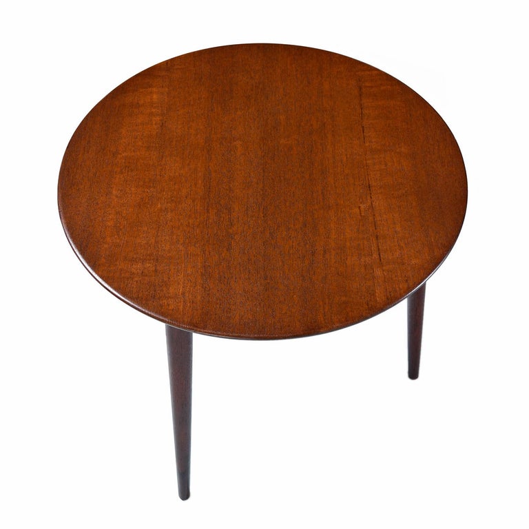 Scandinavian Modern Early Danish Solid Teak 3-Leg End Table at 1stDibs