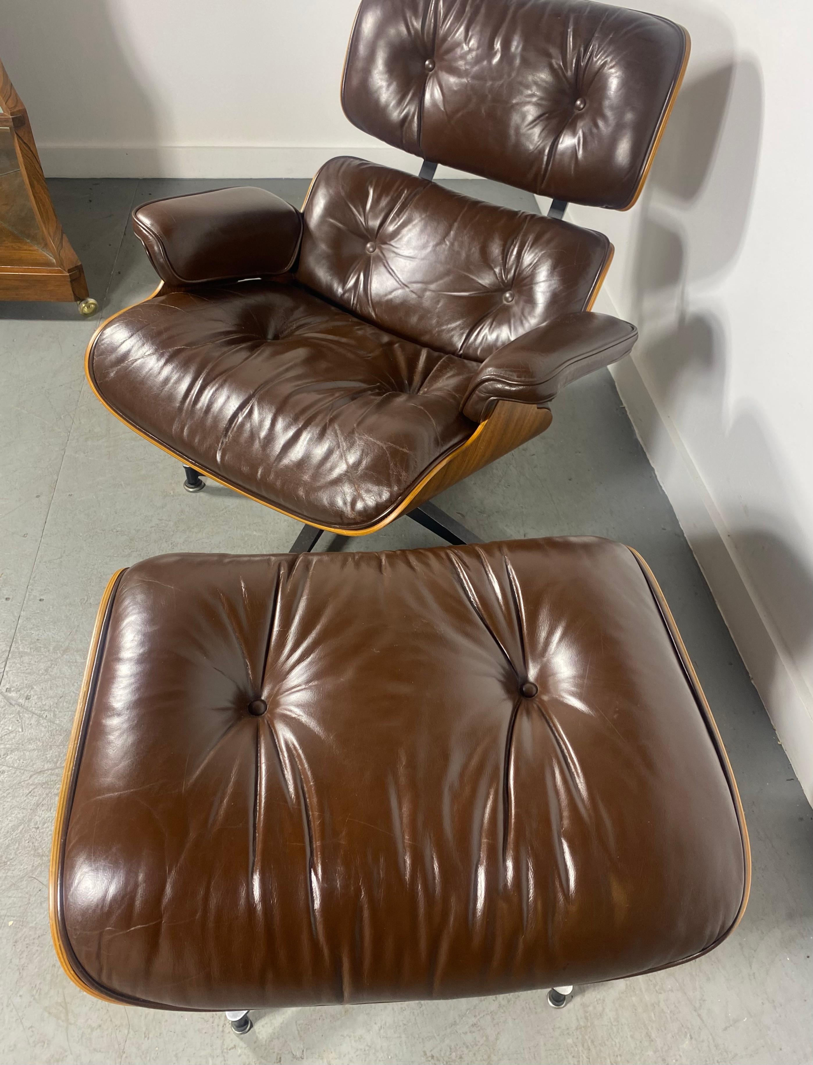 Early Eames Lounge Chair and Ott. Brazilian Rosewood/Leather 1976 ...