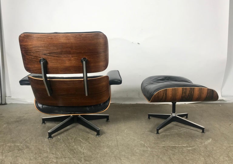 Early Eames Rosewood and Leather Lounge Chair and Ottoman, Herman ...