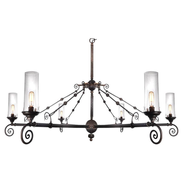 Early Edison 60 Inch Diameter Electric Chandelier For Sale at 1stDibs