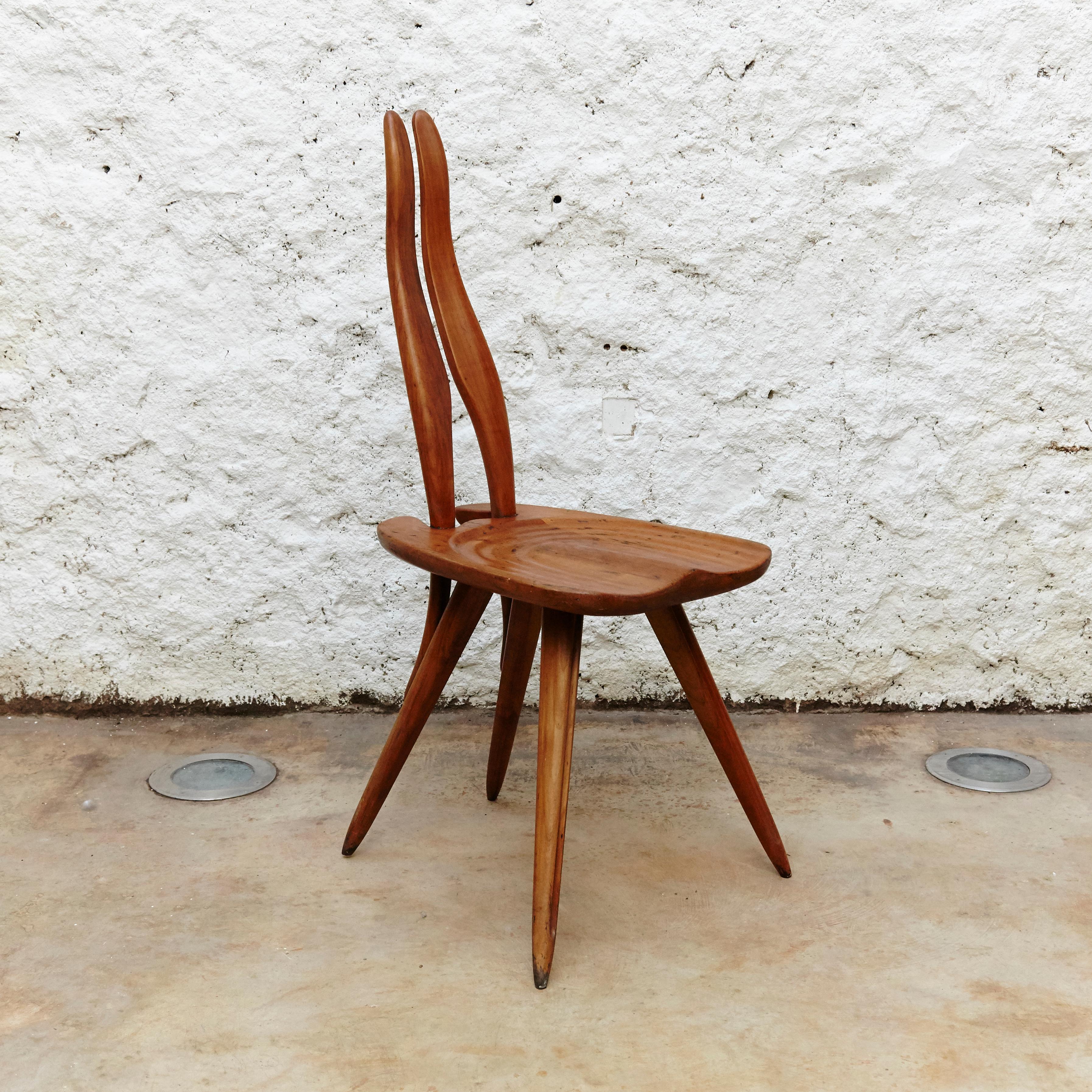 Early Edition of Carlo Mollino Fenis Wood Chair, circa 1970 at 1stDibs