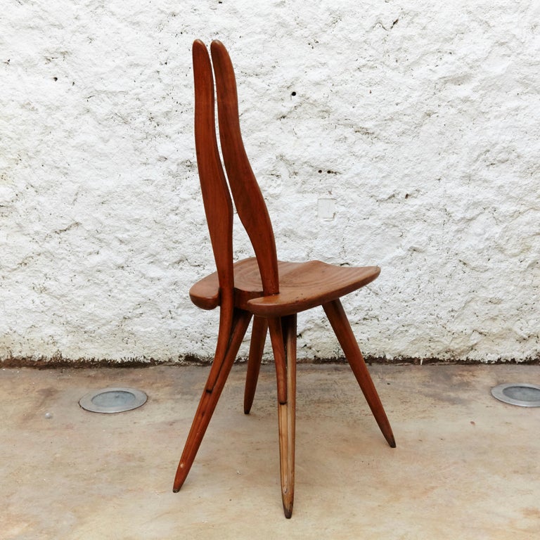 Early Edition of Carlo Mollino Fenis Wood Chair, circa 1970 at 1stDibs