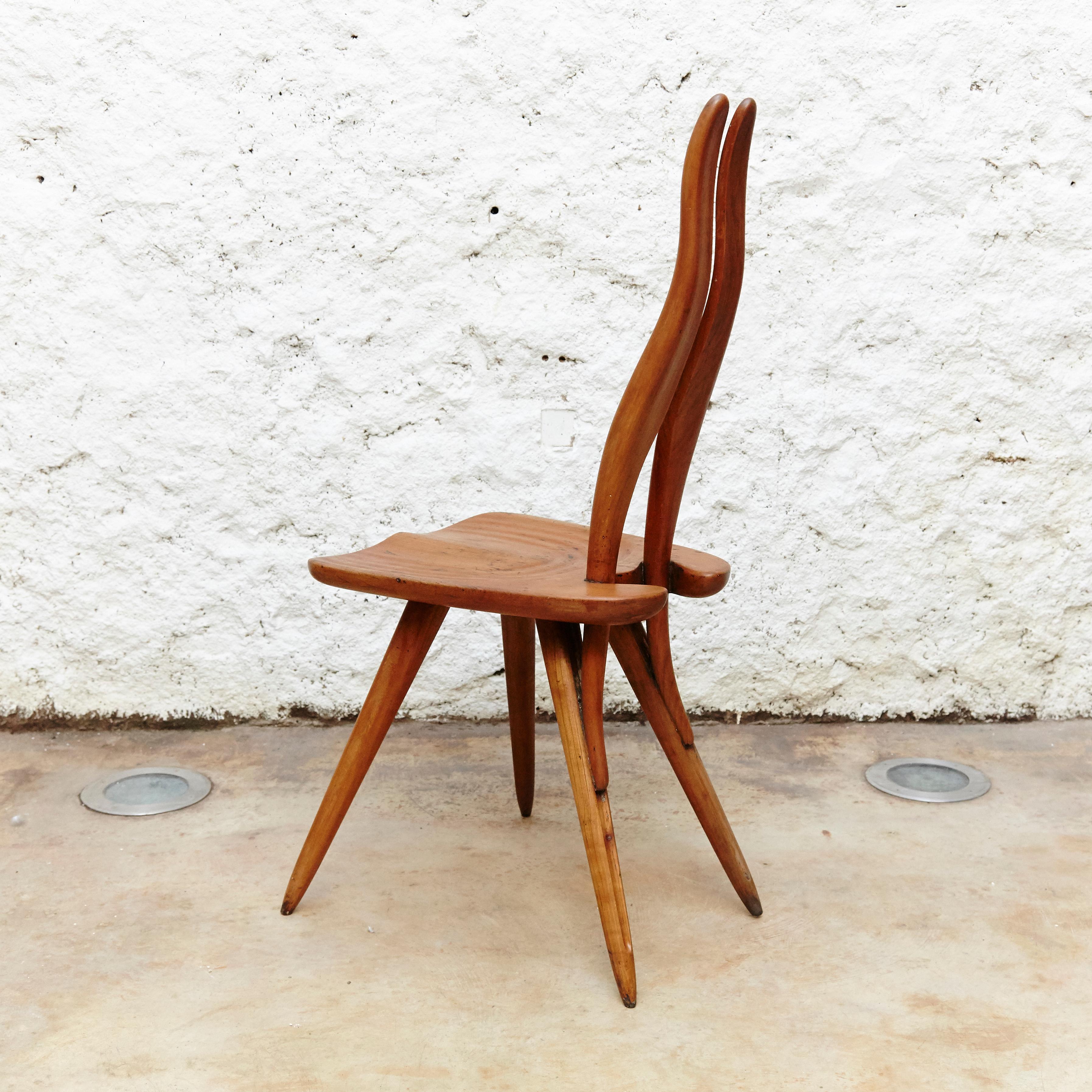 Early Edition of Carlo Mollino Fenis Wood Chair, circa 1970 at 1stDibs