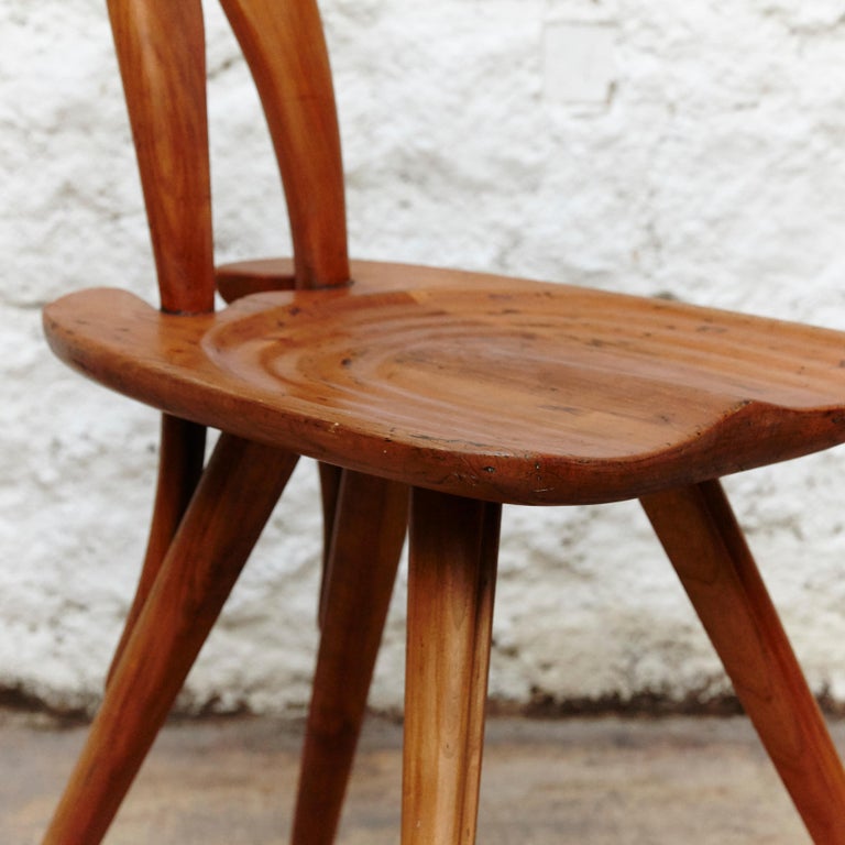 Early Edition of Carlo Mollino Fenis Wood Chair, circa 1970 at 1stDibs