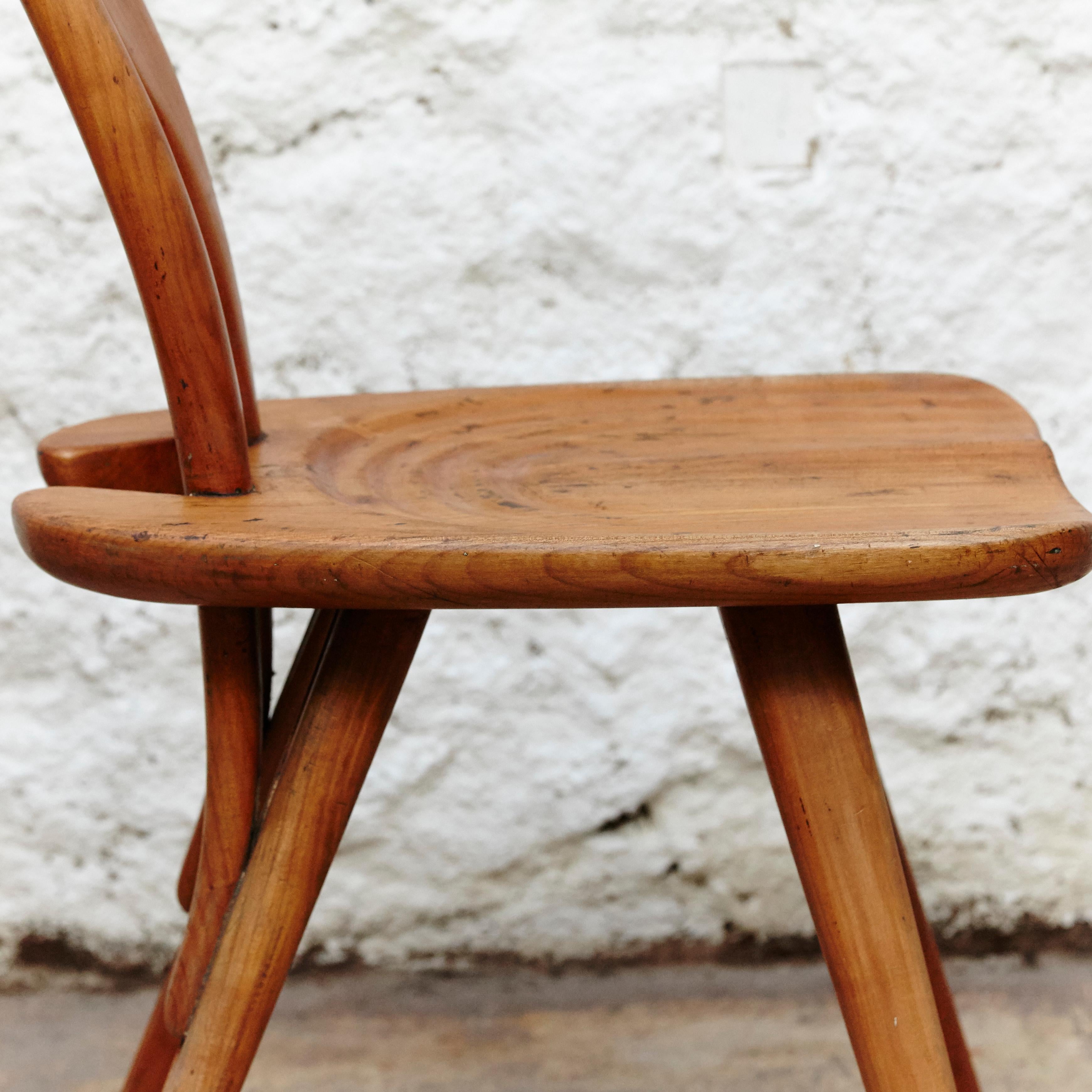 Early Edition of Carlo Mollino Fenis Wood Chair, circa 1970 at 1stDibs