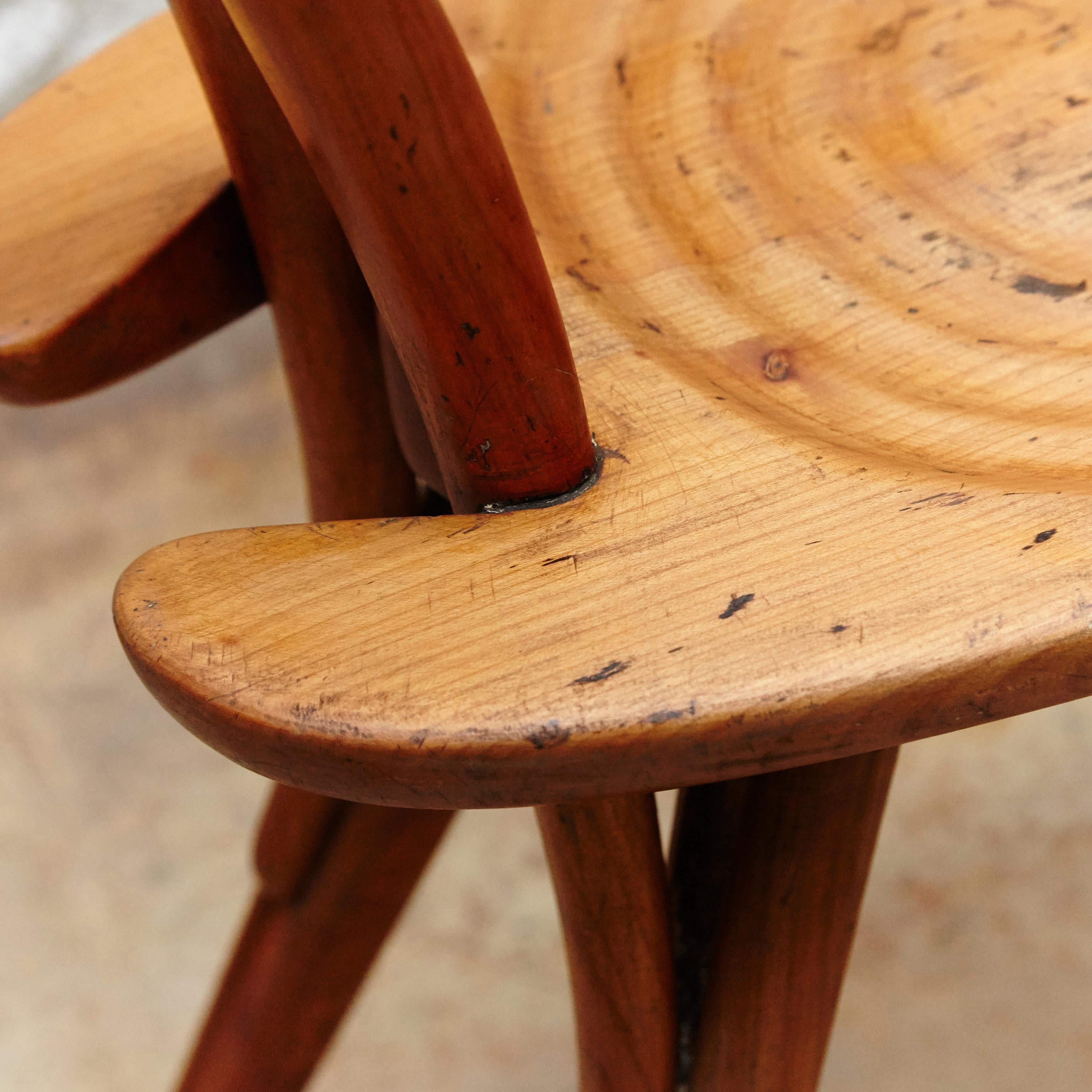 Early Edition of Carlo Mollino Fenis Wood Chair, circa 1970 at 1stDibs