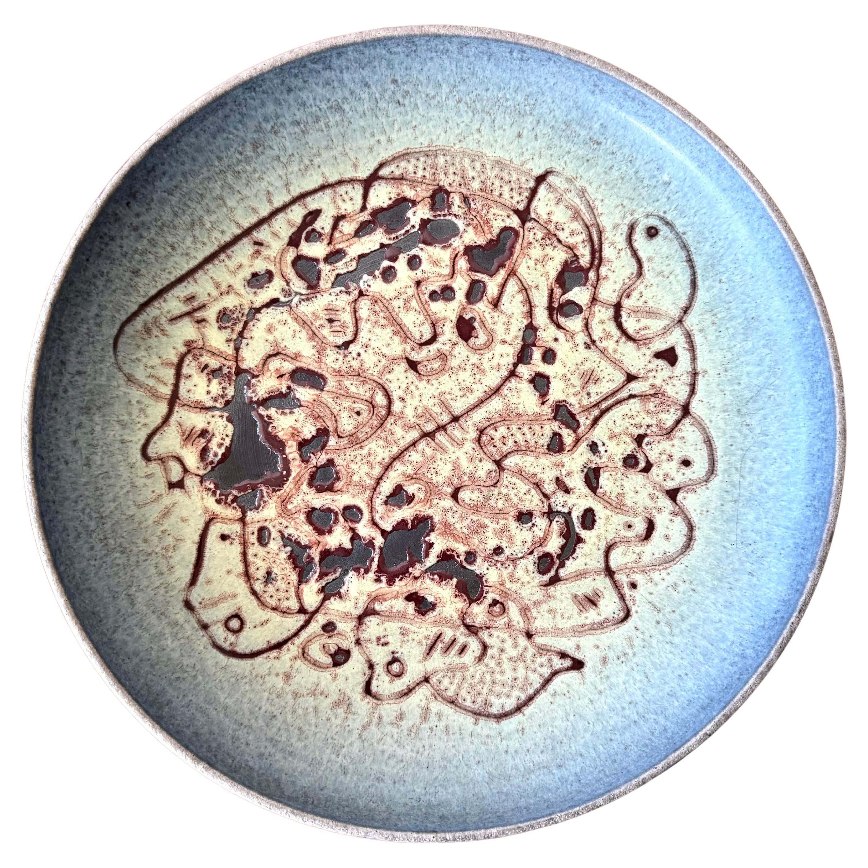 1950s, Edwin and Mary Scheier Mid-Century Modern Yellow Abstract ...